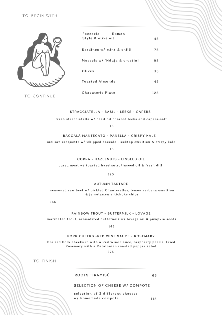 Our menu - Roots Vin