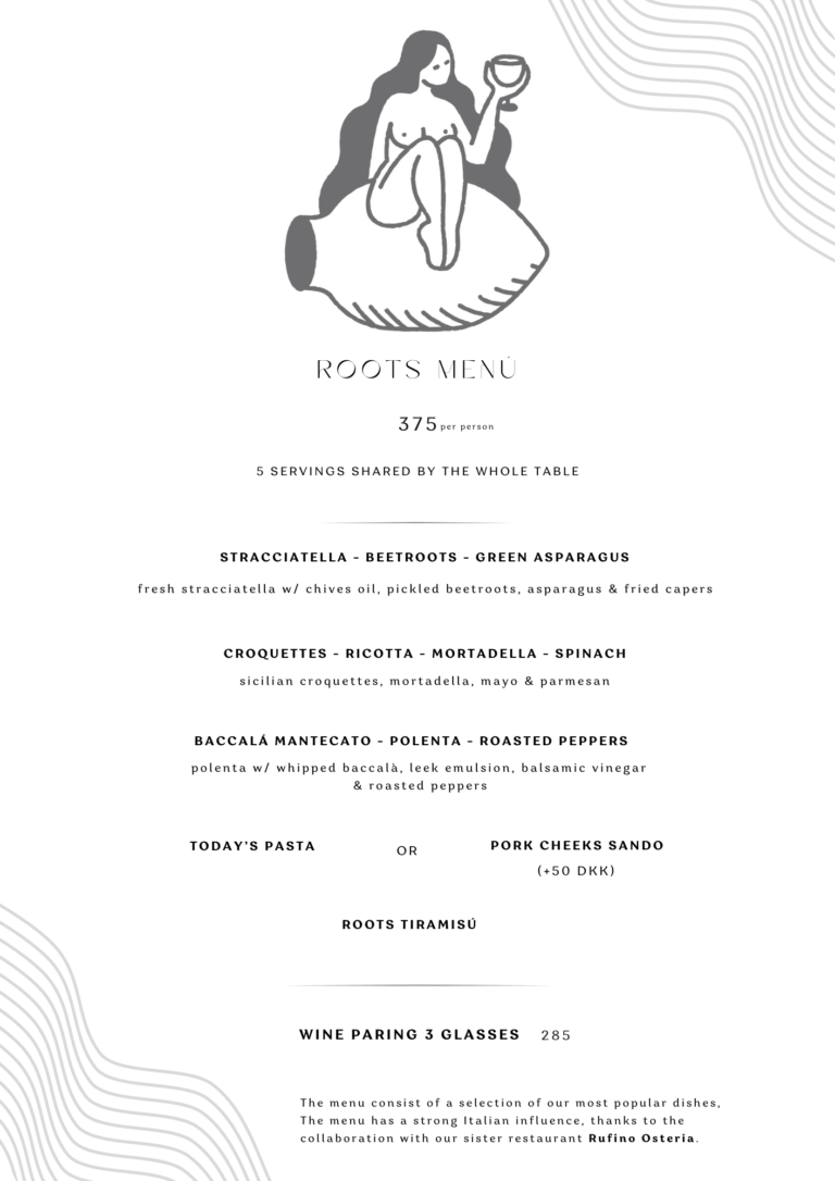 Our menu - Roots Vin